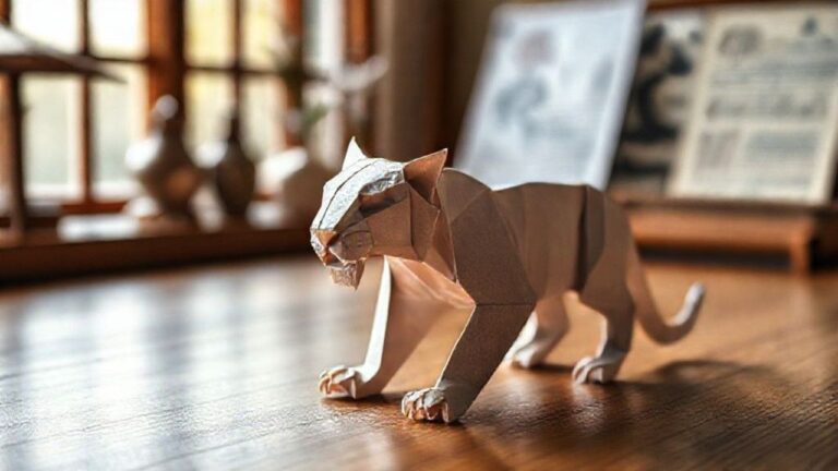 Origami félin : Pliez un tigre en papier pas à pas